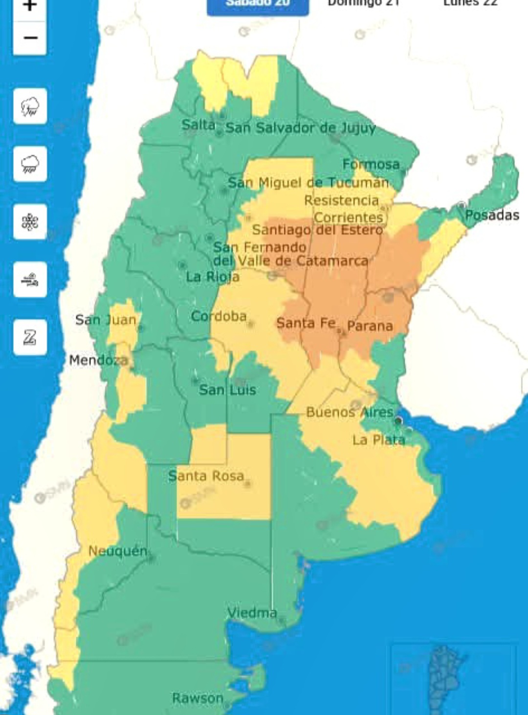 ATENCIÓN: Actualizan alerta temprana por tormentas en Corrientes (Mapa ...