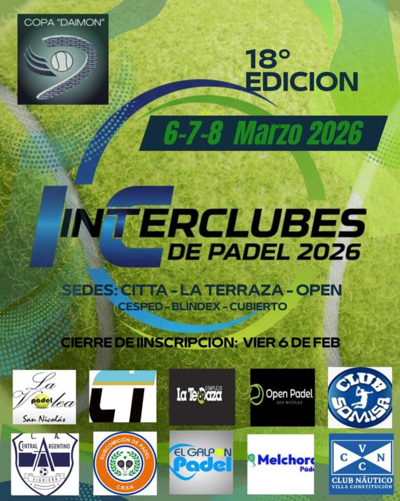 Todo listo para la 18ª edición del Interclubes de Pádel – Copa Daimon ...